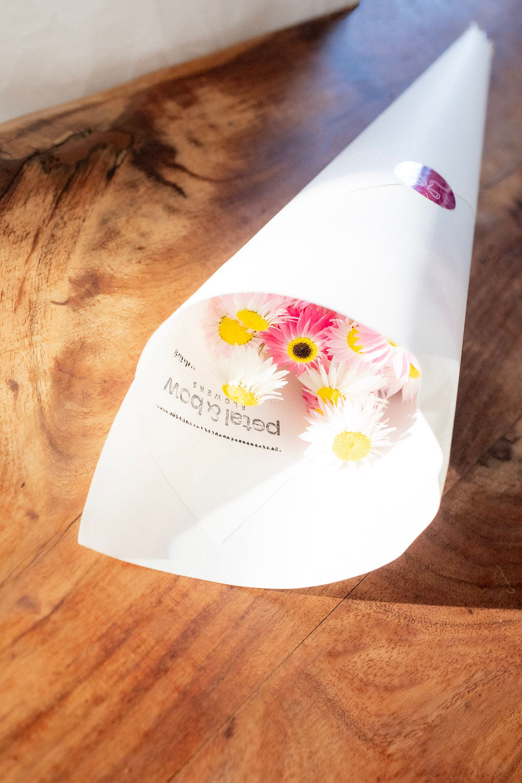 Dried Paper Daisies | Pink and White Everlasting Flowers – Petal & Bow ...